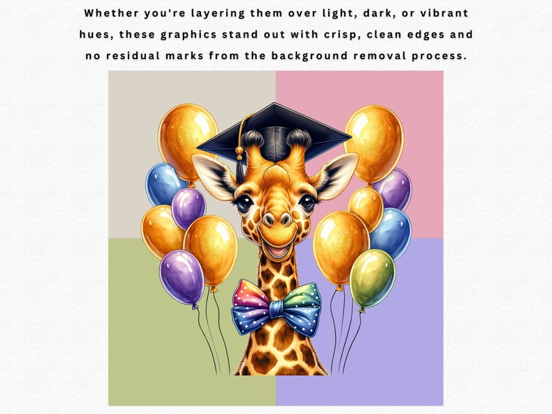 Graduation Giraffe Clipart - Festive Academic Celebration PNG, Joyful ...