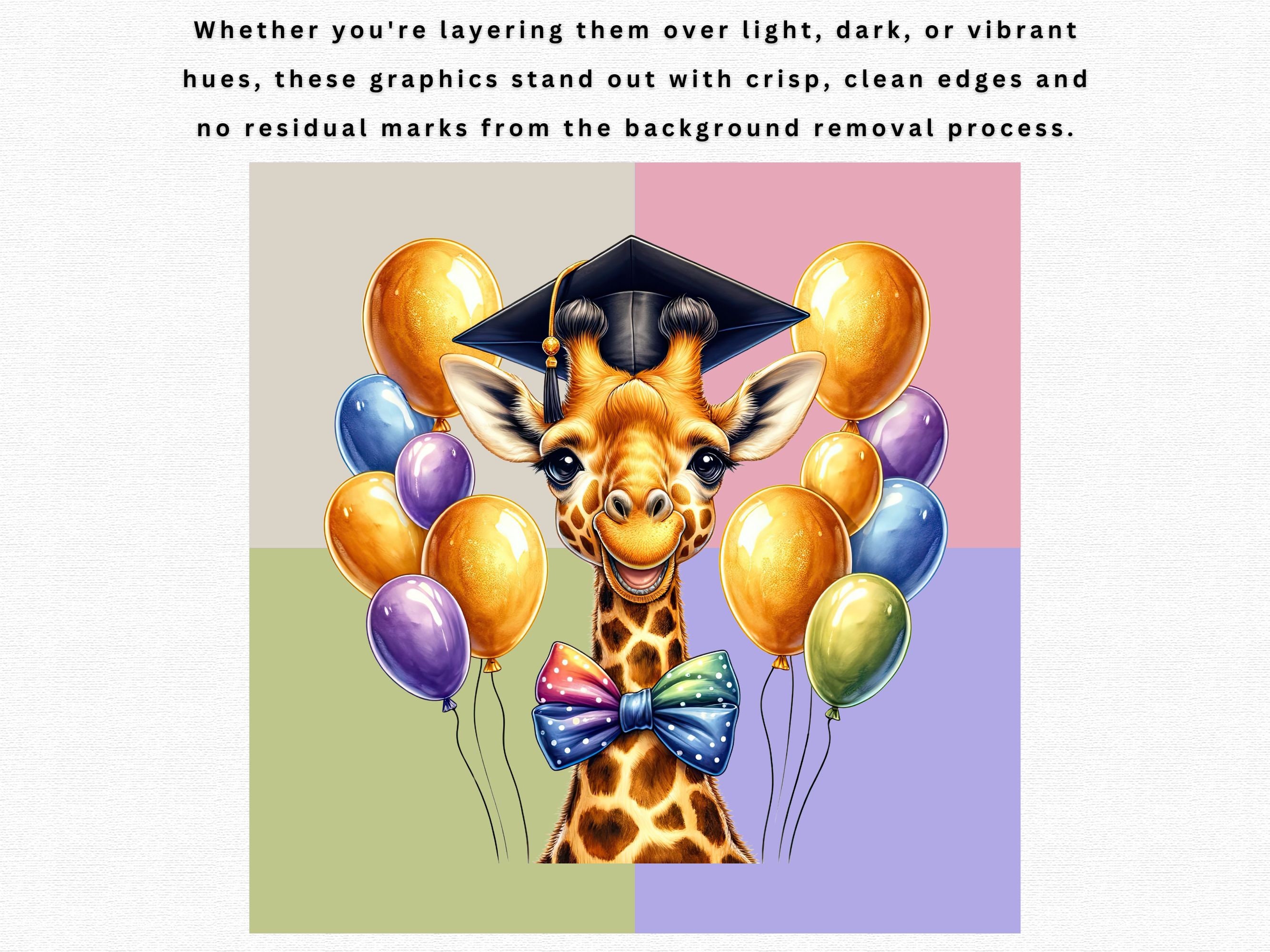 Graduation Giraffe Clipart - Festive Academic Celebration PNG, Joyful ...