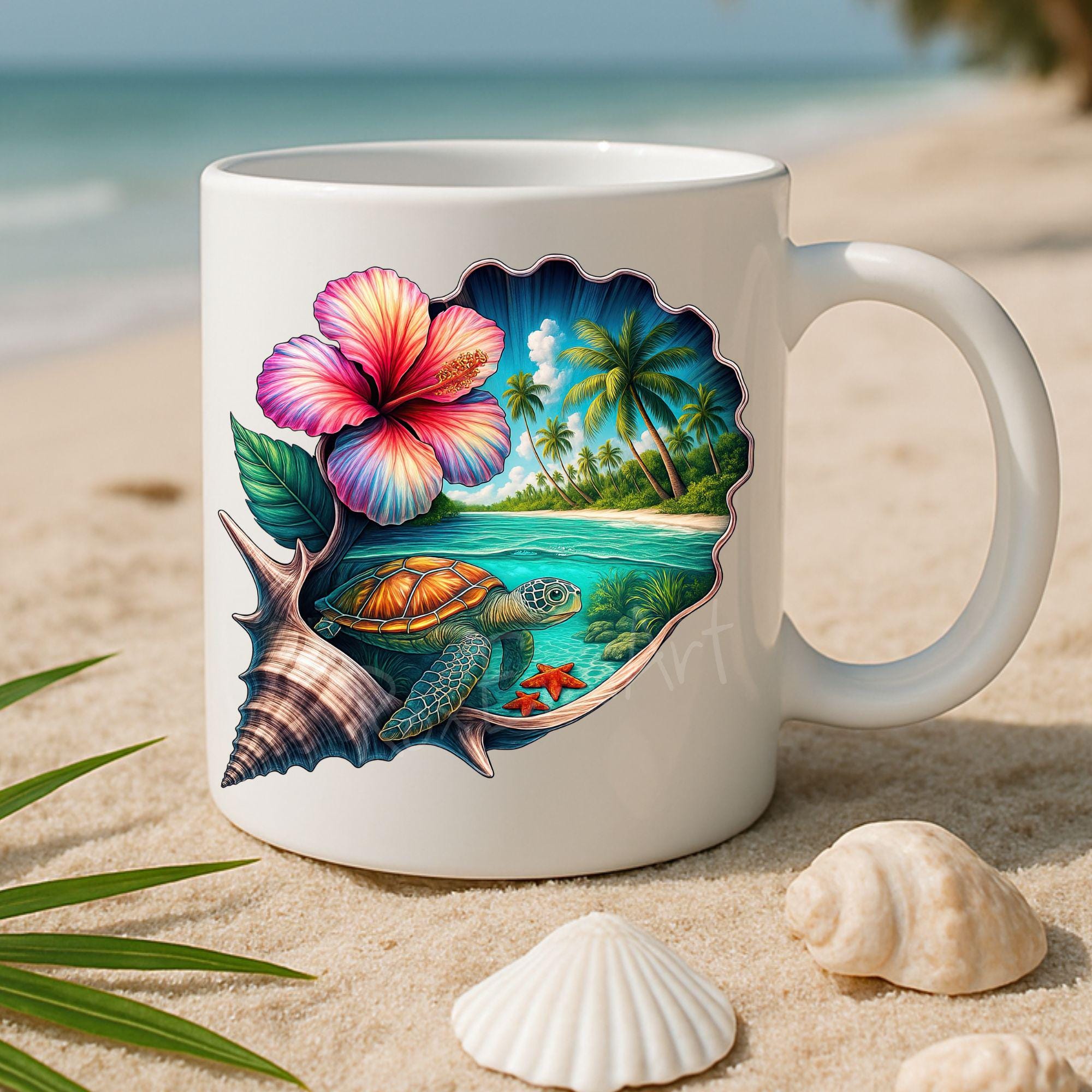 Tropical Sea Turtle Png, Summer Png, Beach Png, Shell Ocean Clipart ...