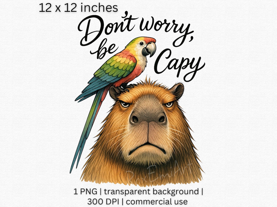 Grumpy Capybara Clipart, Parrot Png, Quirky Capybara, Funny Animal ...