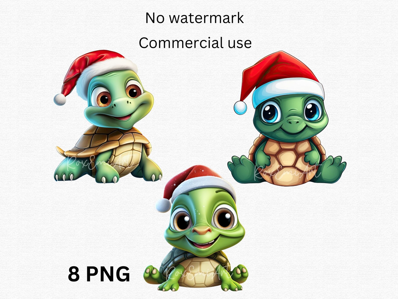 Christmas Sea Turtle PNG, Cute Baby Turtle With Santa Hat, Digital ...
