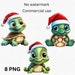 Christmas Sea Turtle PNG, Cute Baby Turtle With Santa Hat, Digital ...