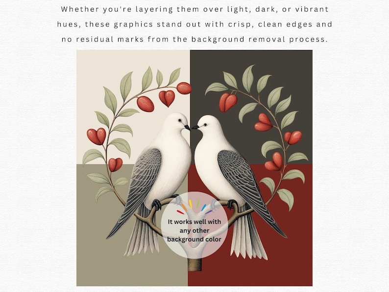 Watercolor Valentines Day Couple Clipart, Doves Couple on a Heart ...