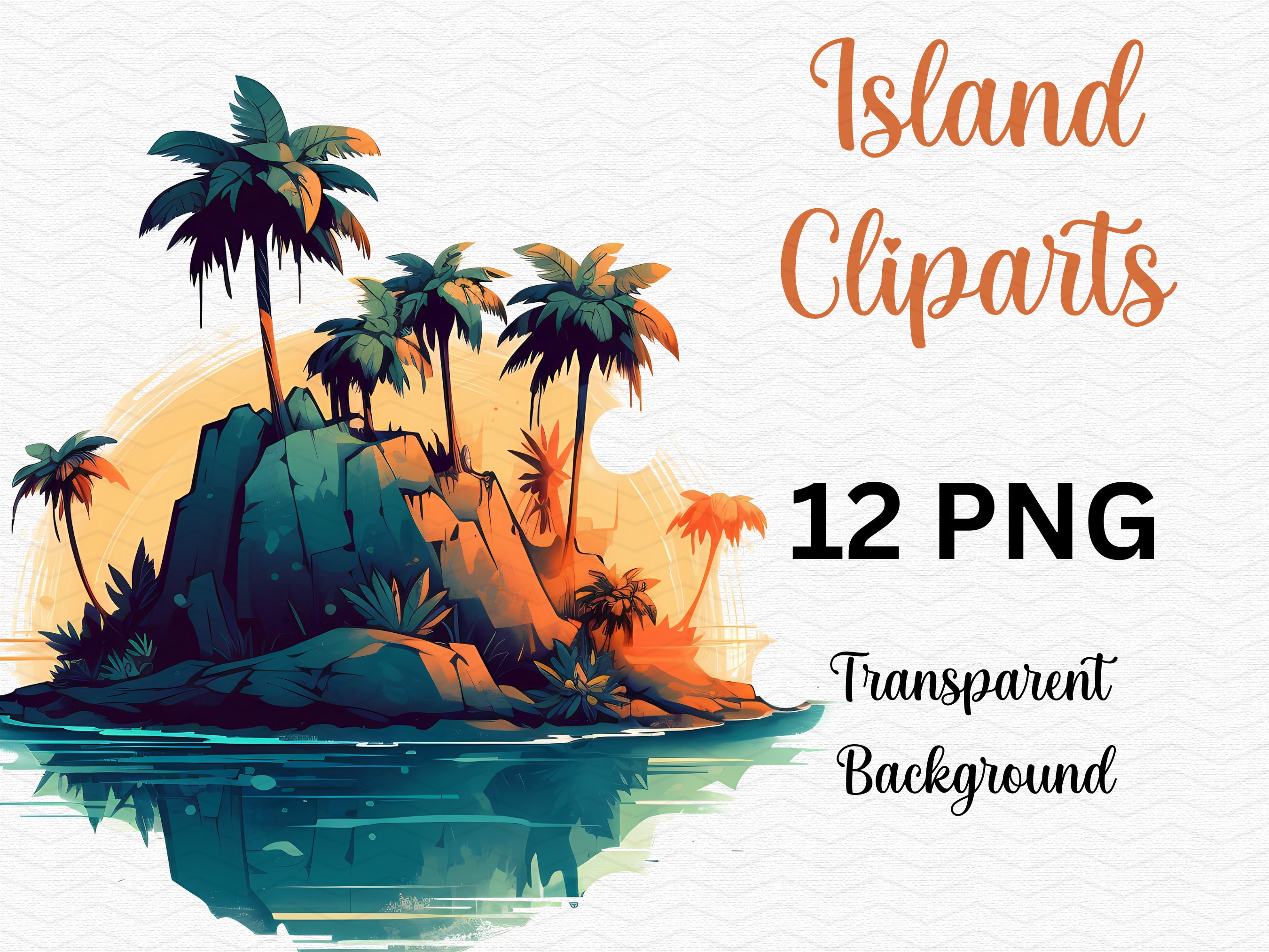 Coconut Tree Island Vector