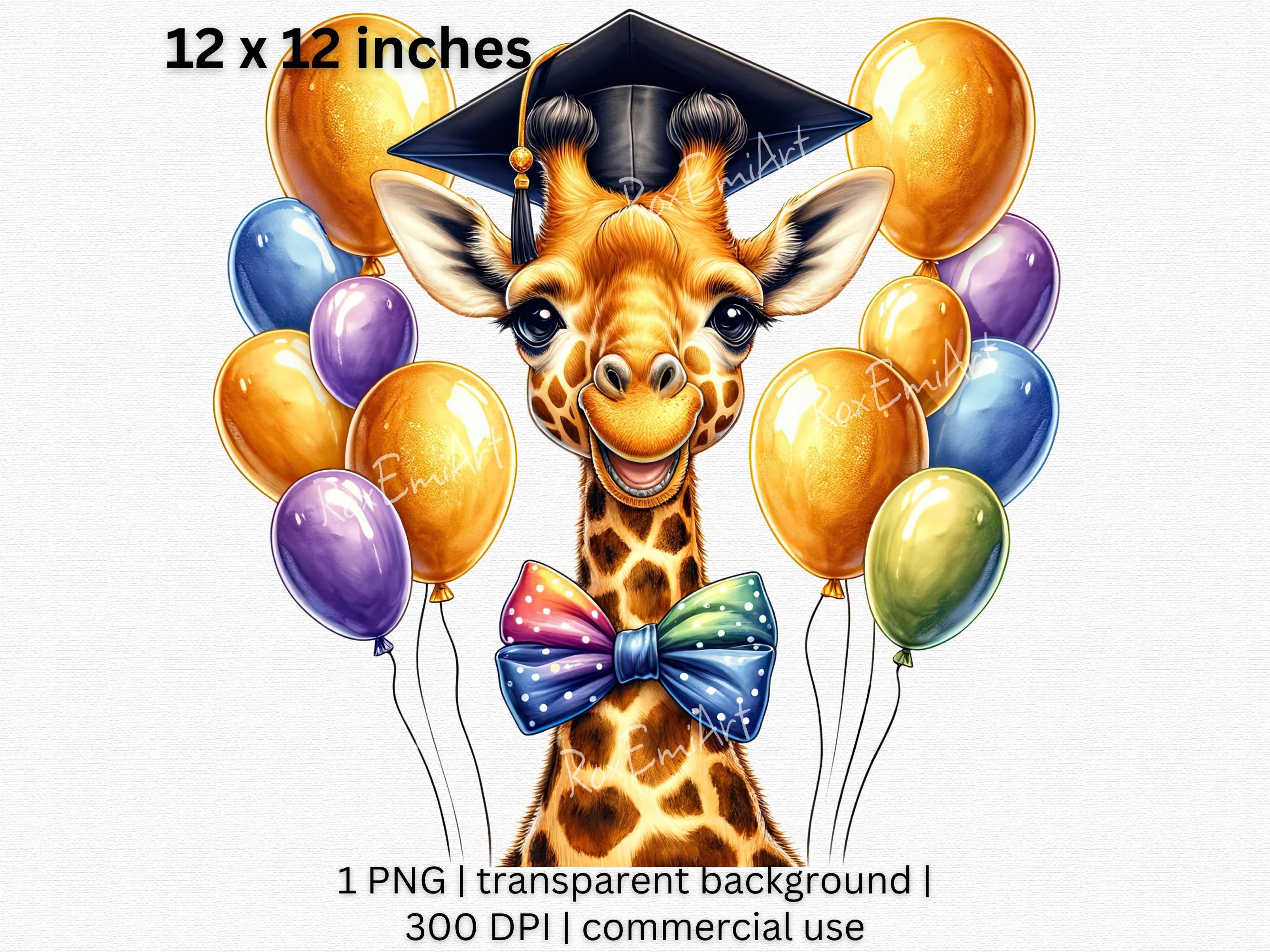 Graduation Giraffe Clipart - Festive Academic Celebration PNG, Joyful ...