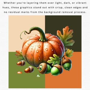 Watercolor Pumpkin With Acorns Clipart, Cozy Autumn Clipart, Seasonal ...