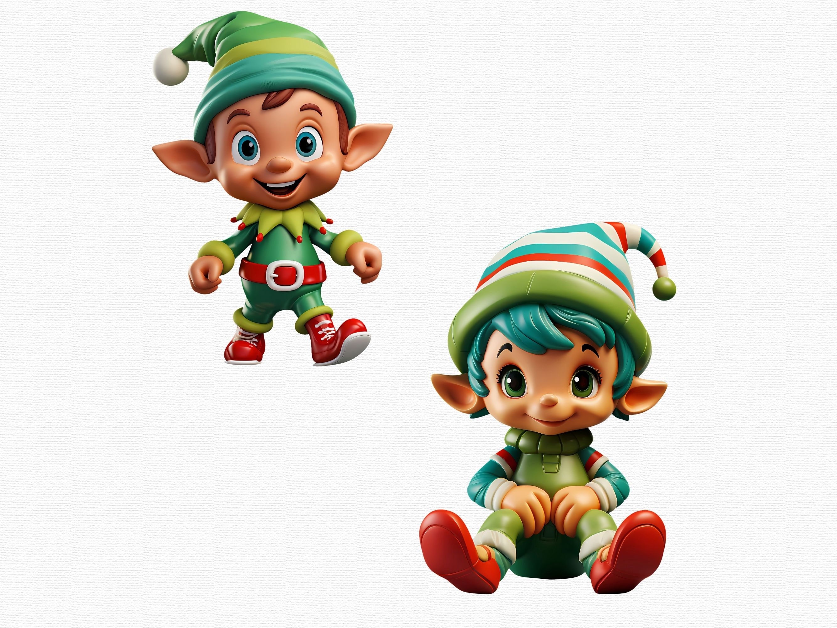 Cute Christmas Elf Clipart Bundle - Transparent PNG - for Christmas ...