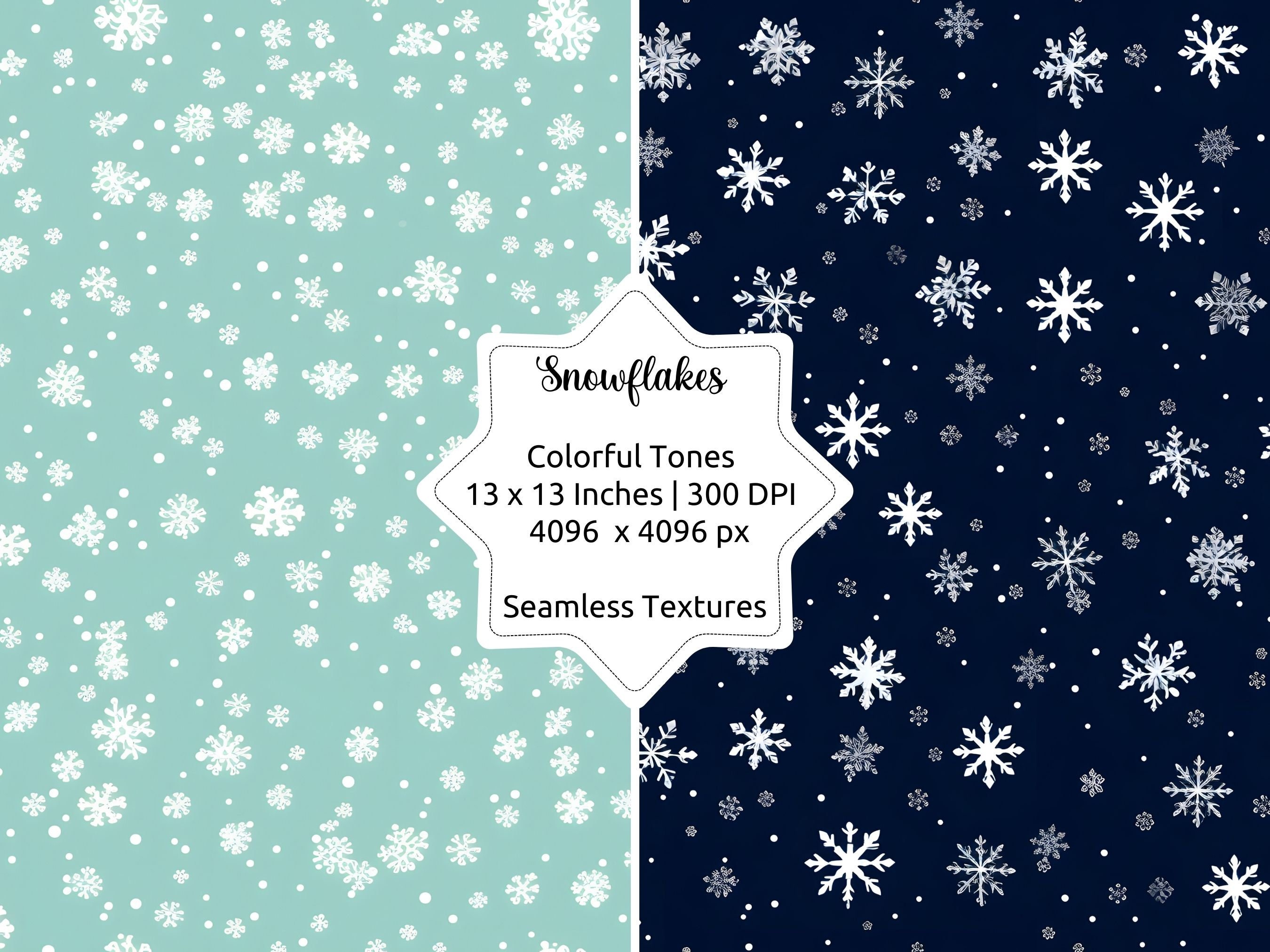 Falling Snowflake Background, Seamless Winter Digital Paper for ...