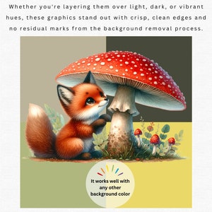 Cute Fox and Mushroom Clipart, Whimsical Watercolor Animal Portrait ...