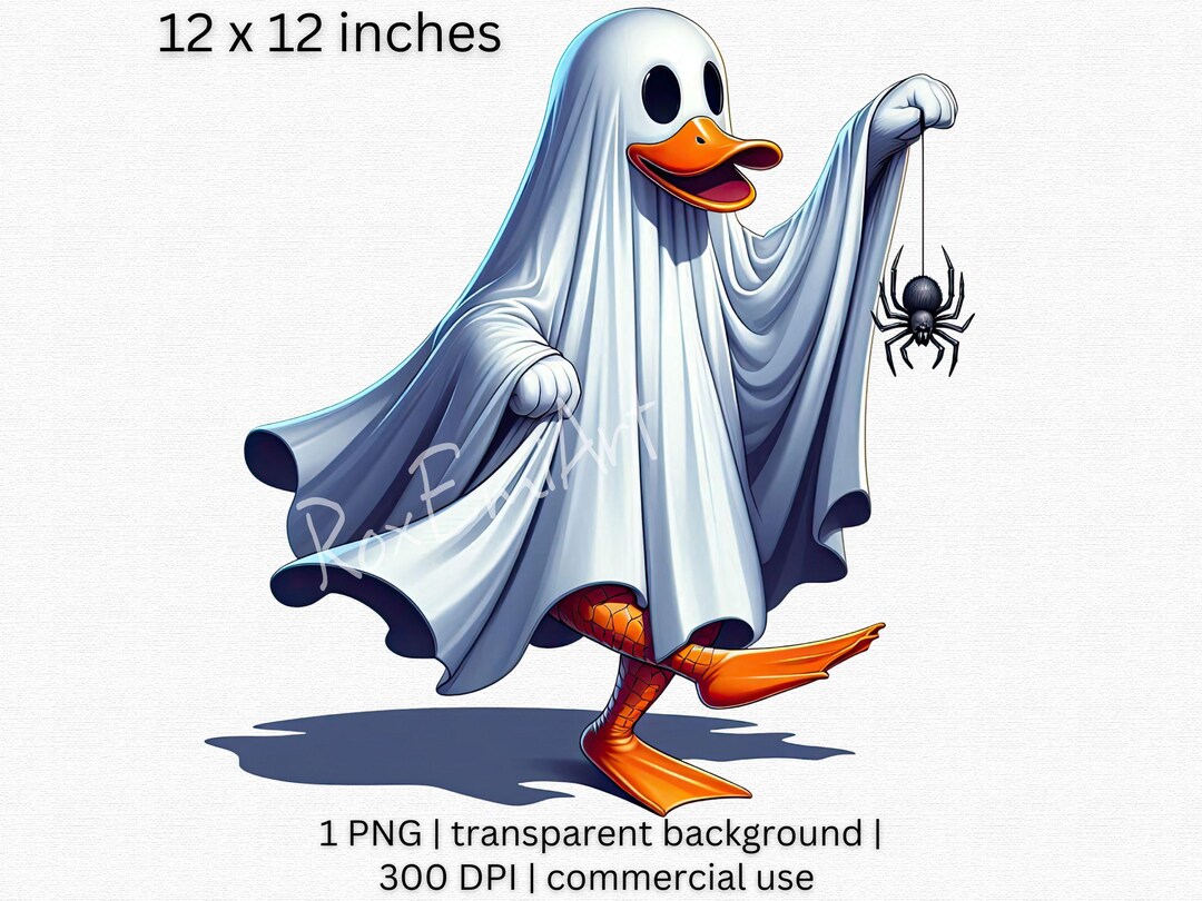 Halloween Duck Ghost Clipart, Halloween Clipart, Cute Cartoon Duck PNG ...