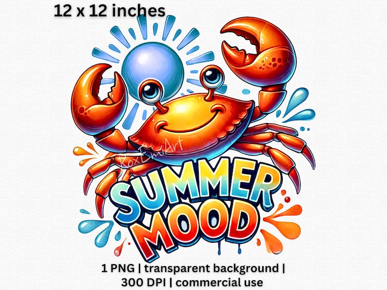 Cheerful Summer Mood Crab Clipart, Cute Playful Hermit Crab Clipart ...