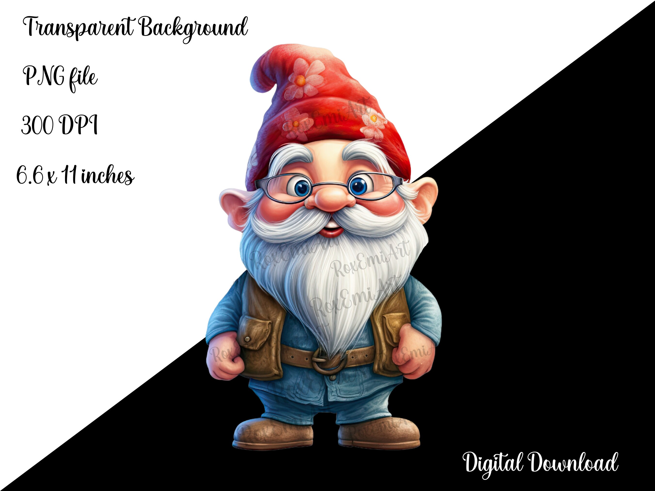 Watercolor Gnome Clipart | Gnome With Eyeglasses | Happy Cute Gnome ...