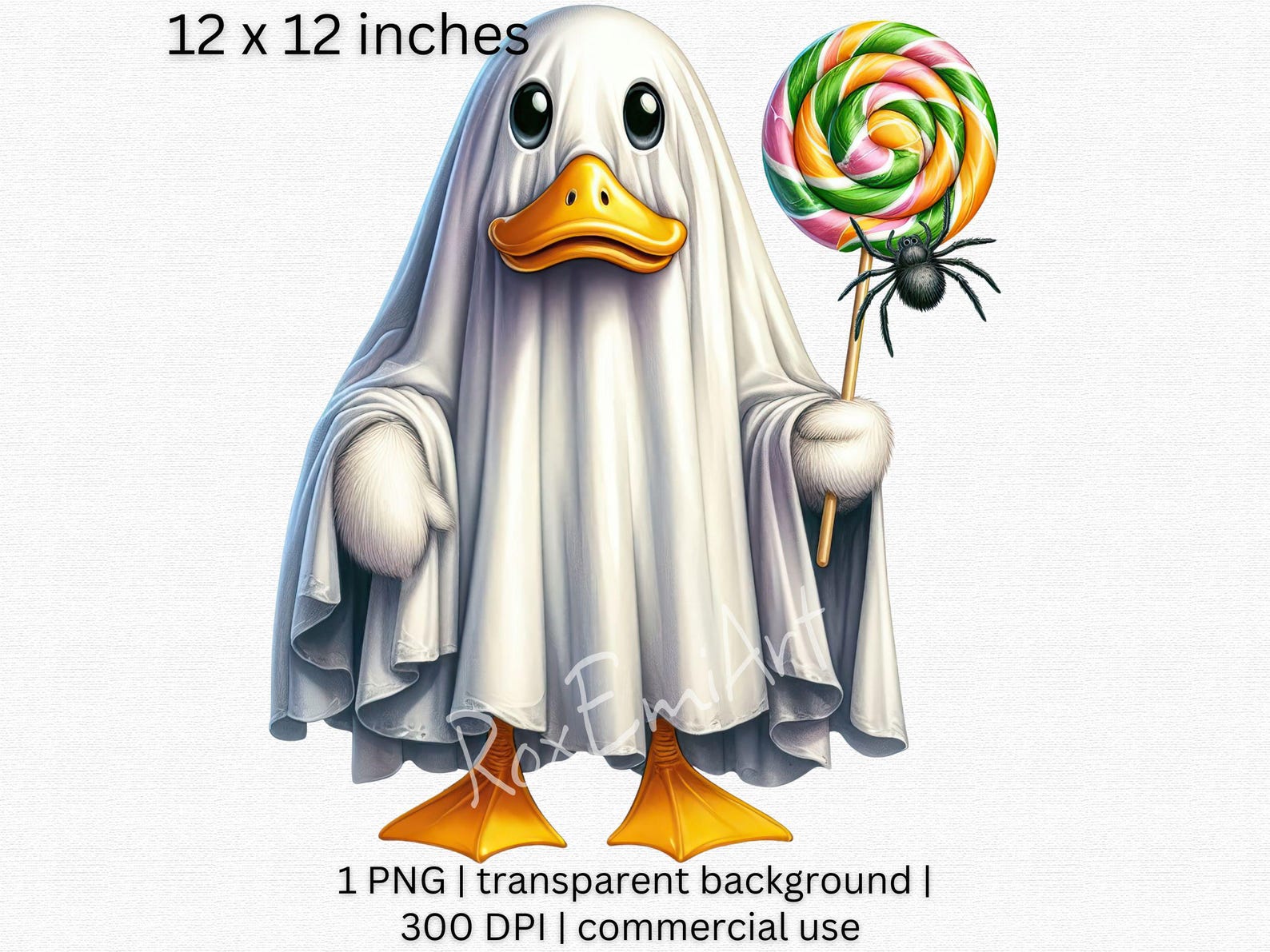 Ghostly Duck Halloween Clipart, Whimsical Halloween Animal Clipart ...