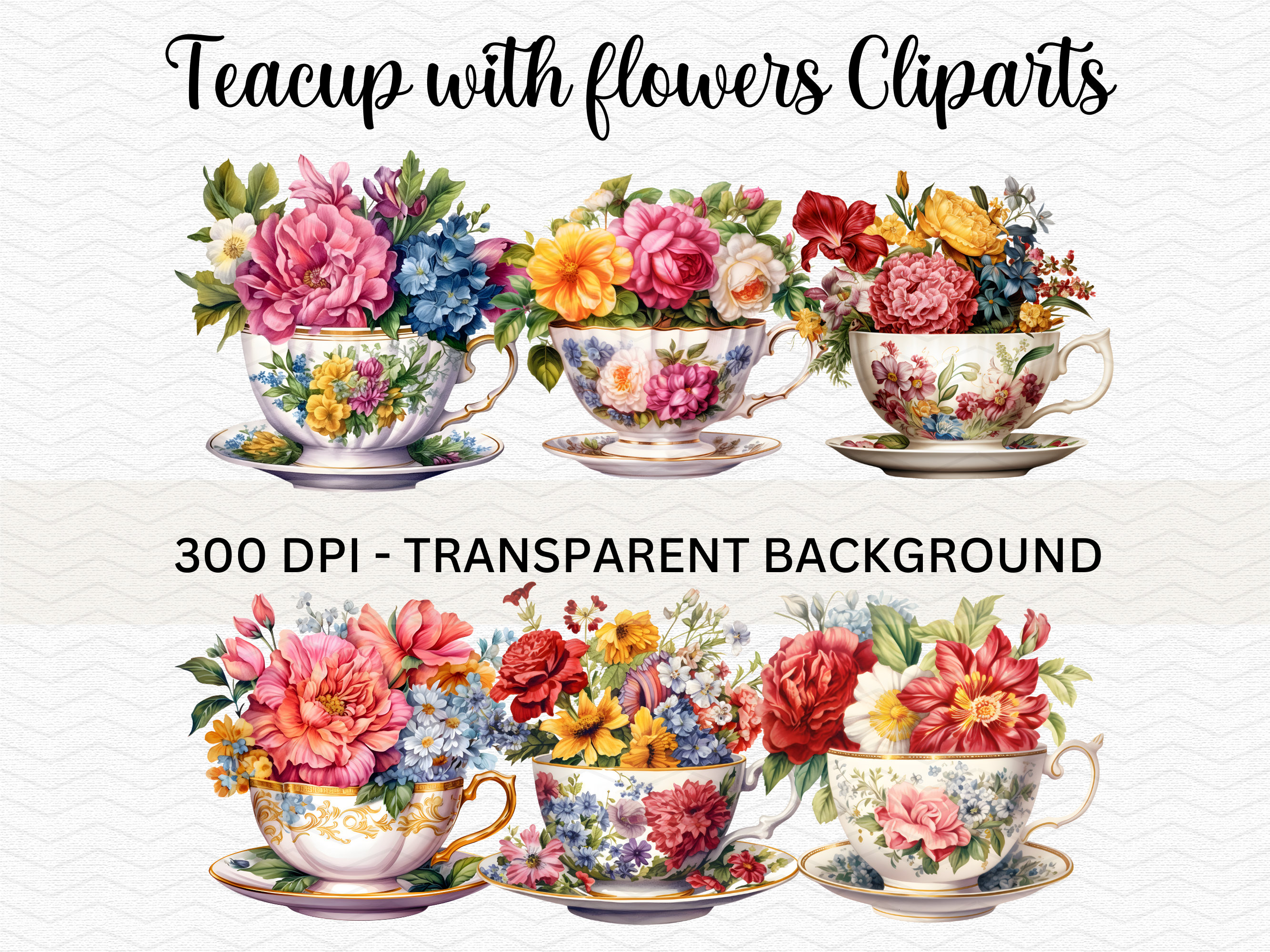 Vintage Teacup Clipart 12 Tea Cup Clipart Png Bundle Free Commercial ...