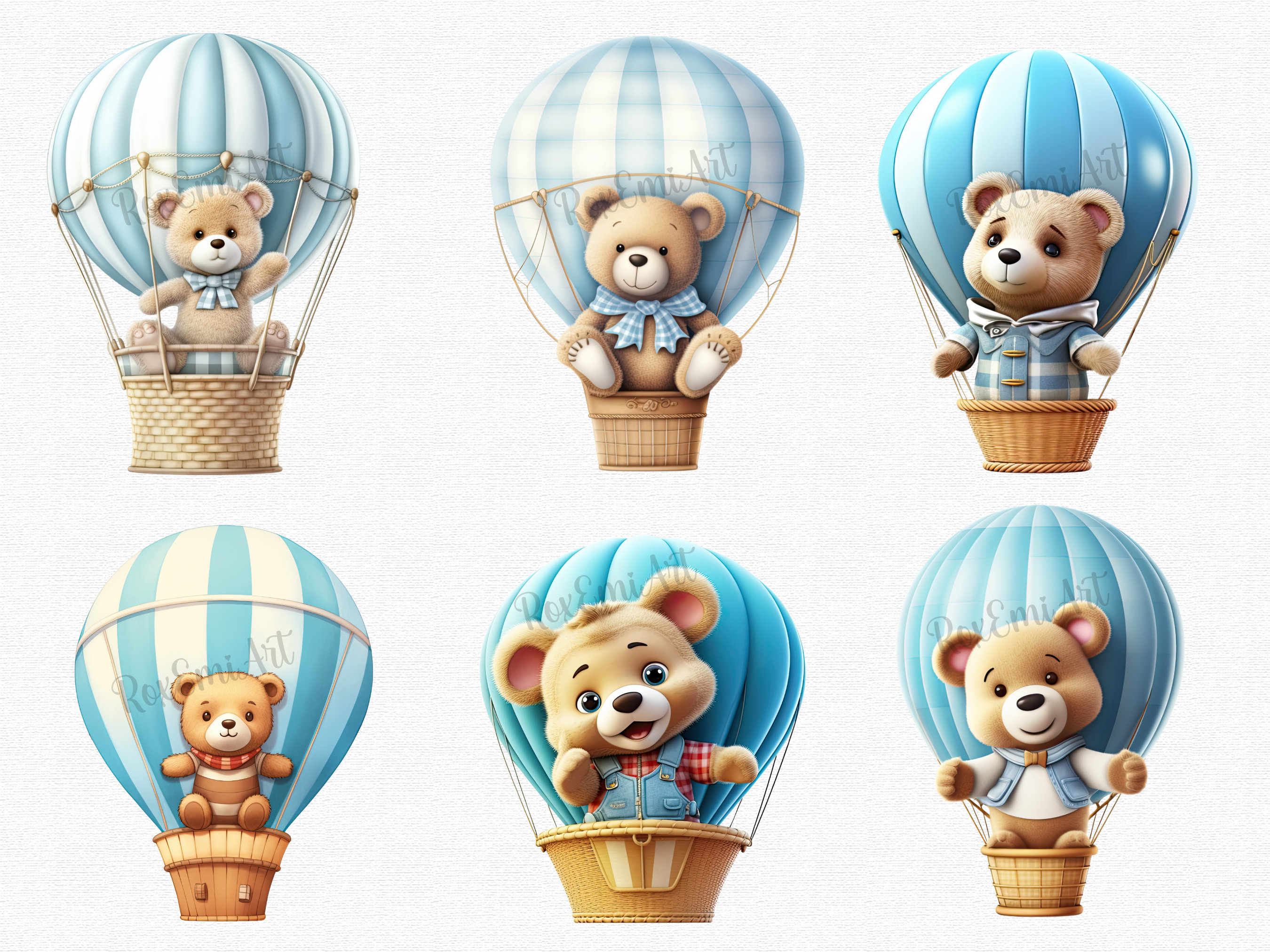 Teddy Bear Clipart Hot Air Balloon Clipart Baby Shower - Etsy