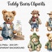 Watercolor Teddy Bear Clipart | Nursery Clipart | Costume Design ...