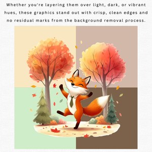 Adorable Autumn Fox Clipart, Cute Woodland Animal Clipart, Whimsical ...