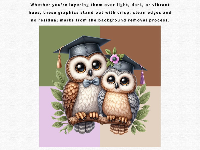 Adorable Graduation Clipart, Cute Owl With Floral Cap, Perfect ...