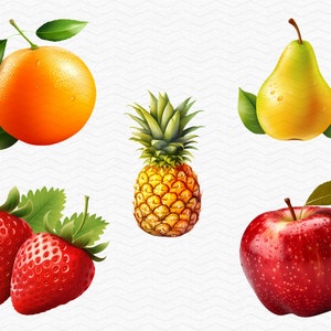 Juicy Fruit Clipart Bundle | Apple Clipart, Cherry Clipart and More ...