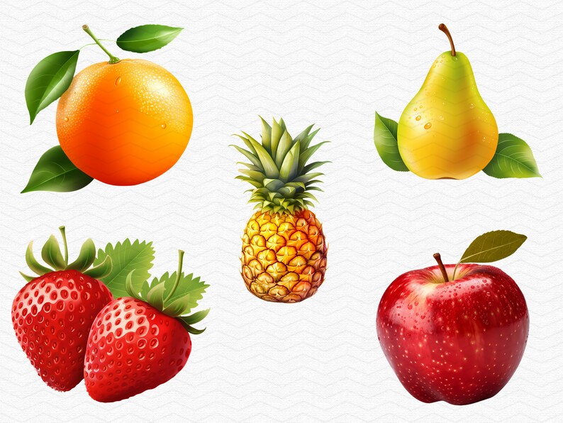 Juicy Fruit Clipart Bundle Apple Clipart, Cherry Clipart and More High ...