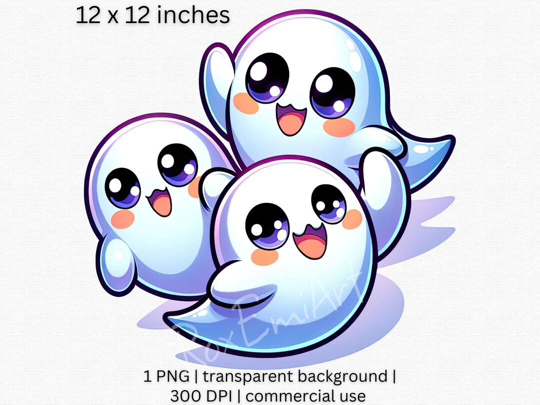 Cute Ghosts Clipart, Playful Halloween Clipart, Digital Cartoon Ghost ...
