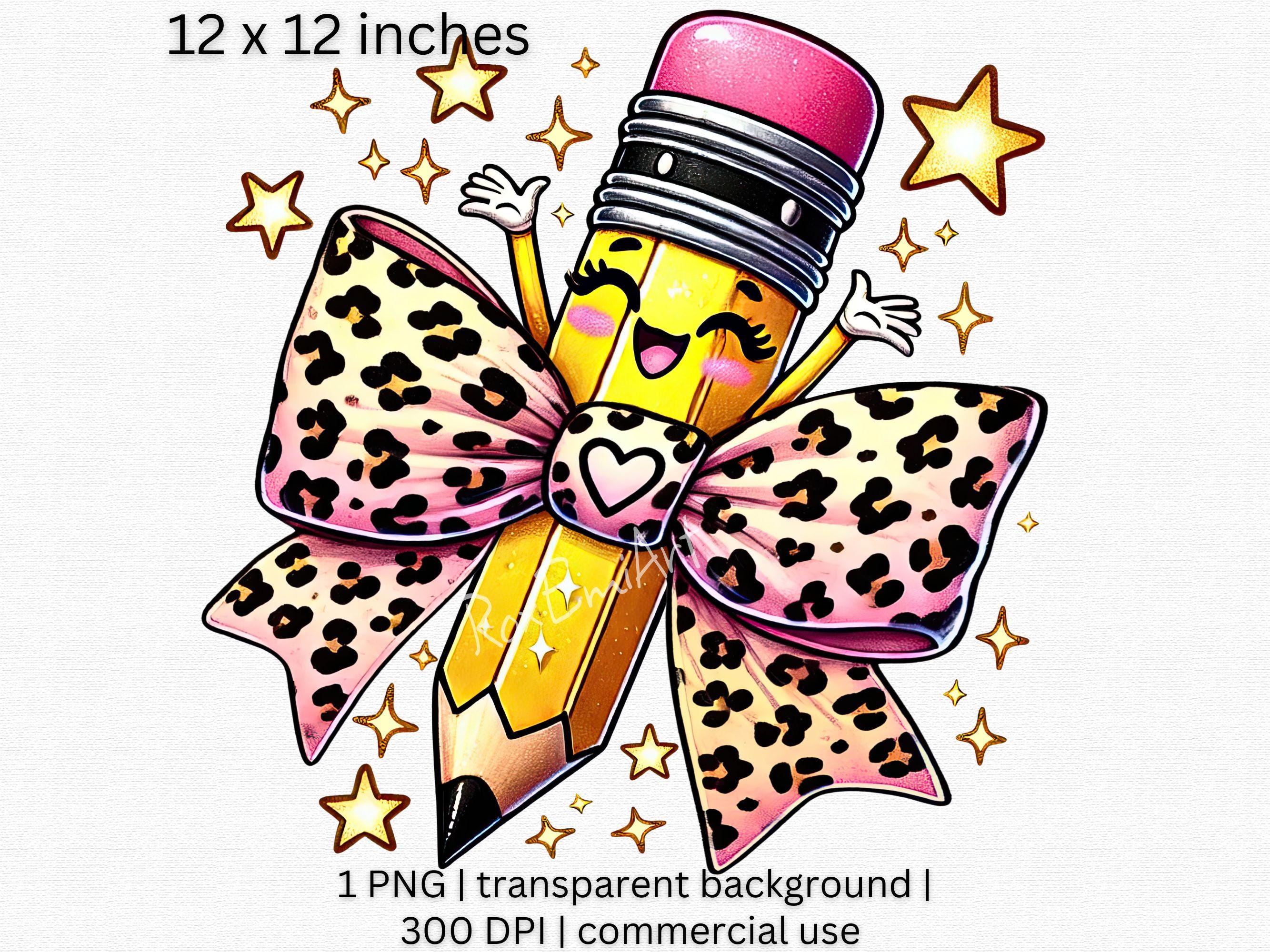 Cute Pencil Bow PNG, Vibrant Classroom Decor, Digital Art for Kids ...