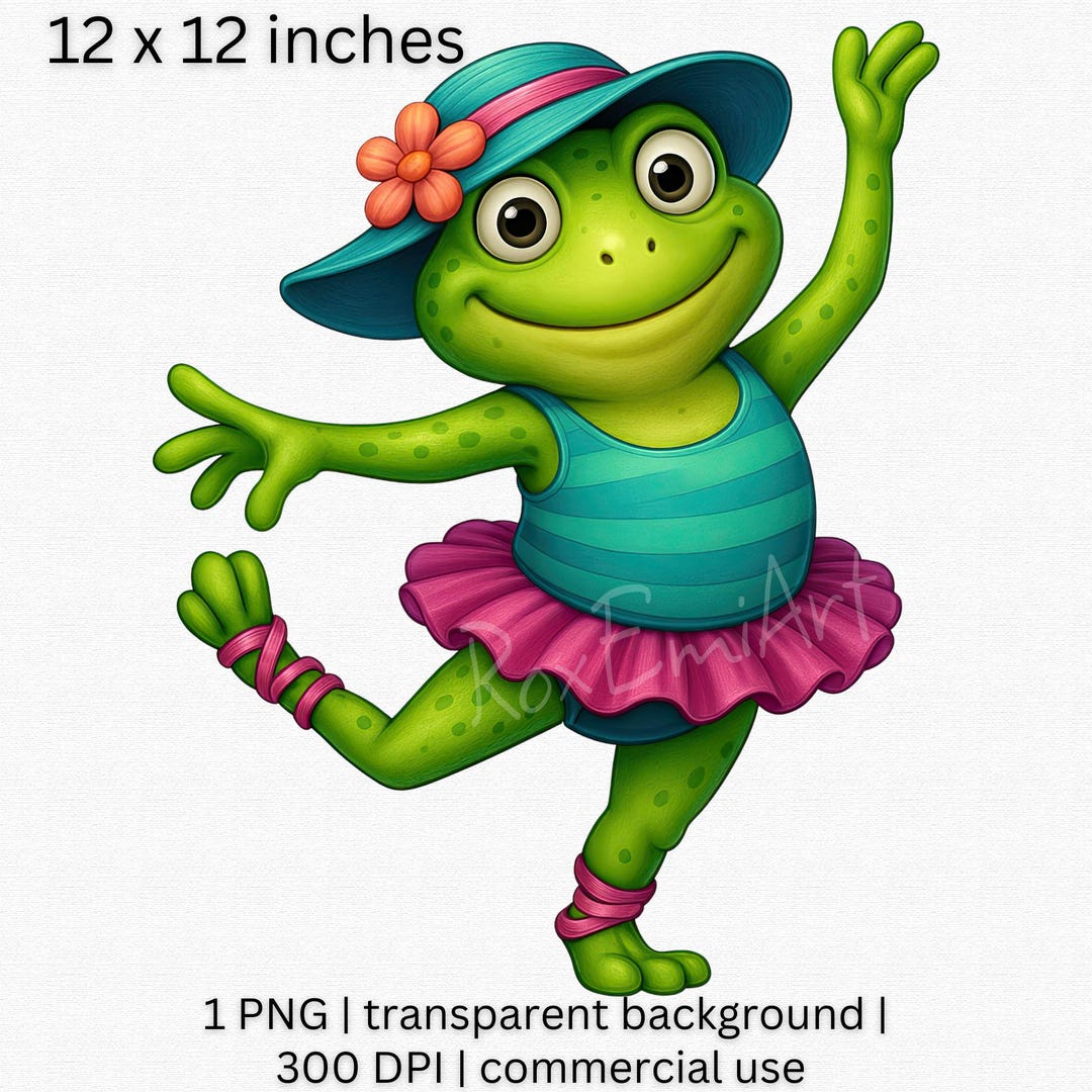 Cute Ballerina Frog Clipart, Dancing Frog Png, Summer Vacation Png ...