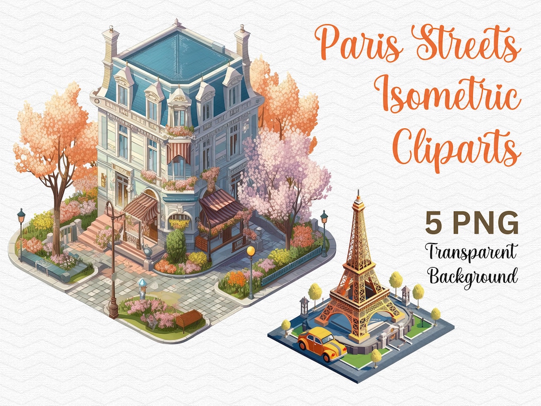 Beautiful Buildings in Paris Clipart Eiffel Tower Clipart - Etsy