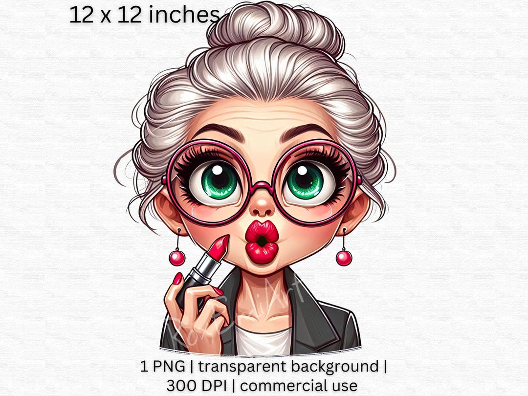 Quirky Lady With Lipstick Clipart, Chic Business Woman PNG, Adorable ...