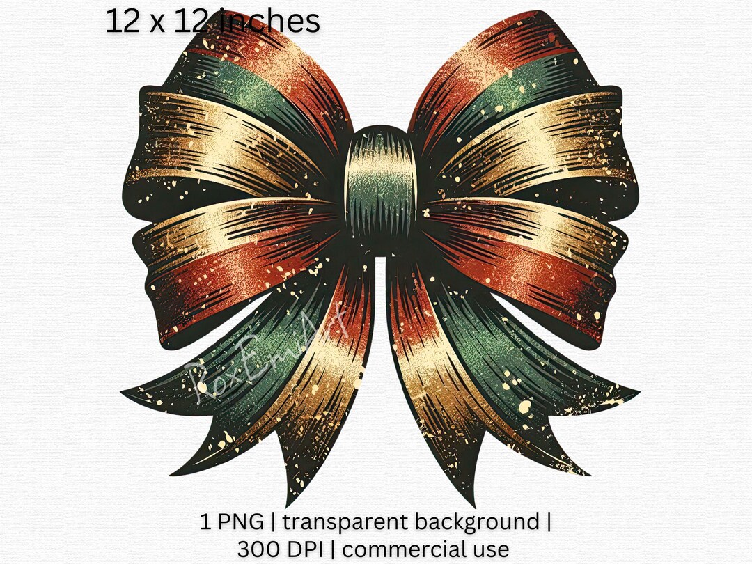 Rustic Christmas Bow PNG, Festive Vintage Coquette Bow PNG, Fancy ...