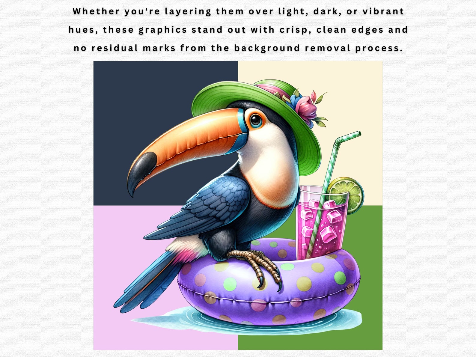 Summer Toucan PNG Clipart - Watercolor Tropical Bird for Pool Party ...