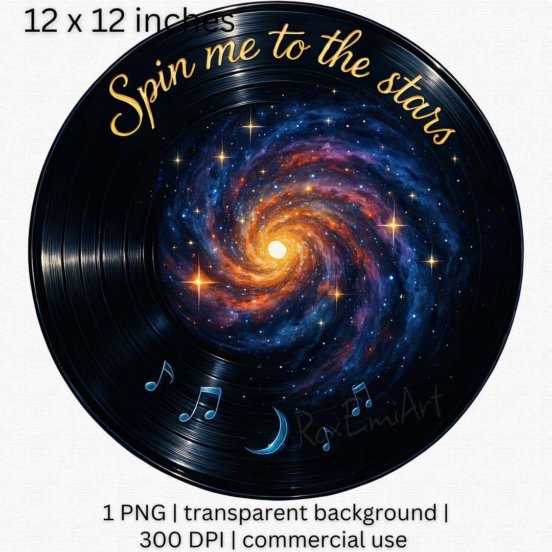 Retro Vinyl Galaxy Clipart, Cosmic Record PNG, Music Universe Png ...