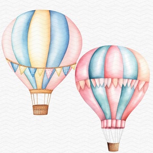Hot Air Balloon Watercolor Clipart | Digital Download | Free Commercial ...