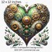 Heart Steampunk Clipart, Gear Cogs PNG for Junk Journals, Scrap Book ...