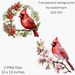 Red Cardinal PNG, Floral Bird Spring Clipart, Sublimation Designs, Card ...