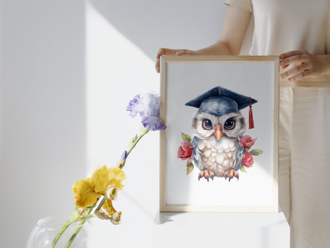 Graduation Clipart Owl PNG Graduation Cap PNG Owl Nursery - Etsy