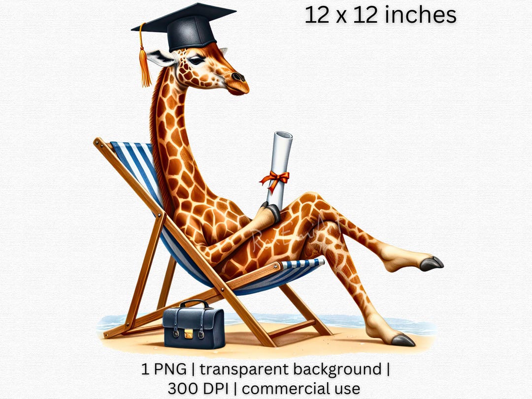 Giraffe Graduation Clipart, Digital Download for Teachers, Students, or ...