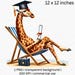 Graduation Giraffe Clipart, Cute Graduate Animal PNG, Nursery Art ...
