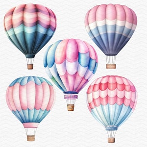 Hot Air Balloon Watercolor Clipart | Digital Download | Free Commercial ...