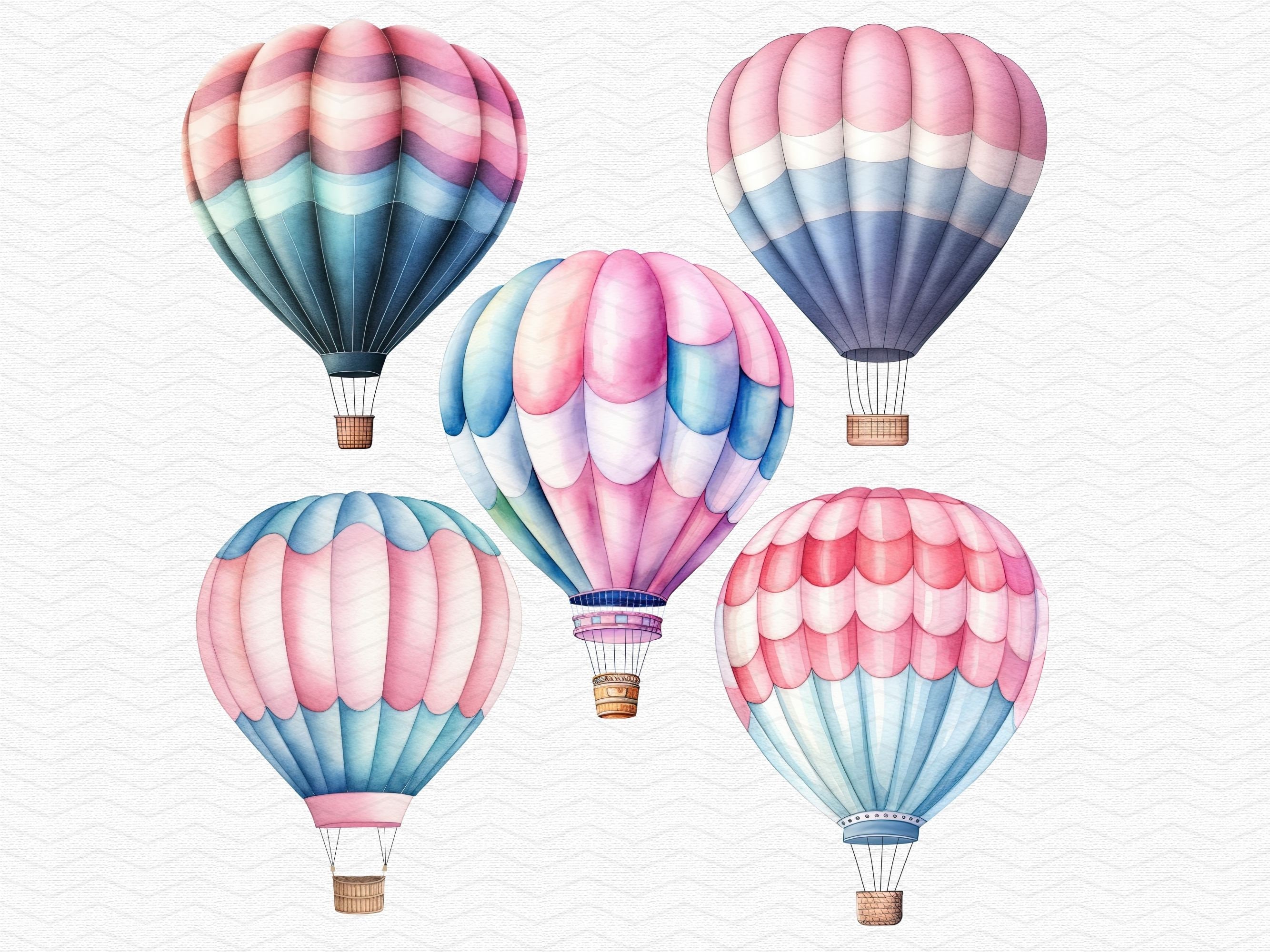 Hot Air Balloon Watercolor Clipart | Digital Download | Free Commercial ...