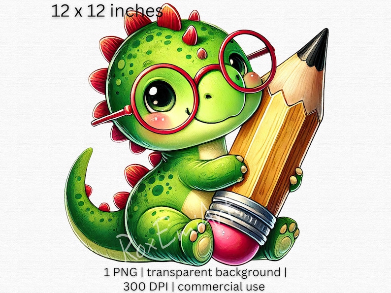 Adorable Baby Dinosaur PNG, Back to School PNG, Cute Green Dino With ...