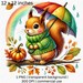 Whimsical Autumn Squirrel PNG, Vibrant Fall Clipart, Cute Animal ...