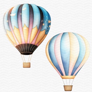 Hot Air Balloon Watercolor Clipart | Digital Download | Free Commercial ...