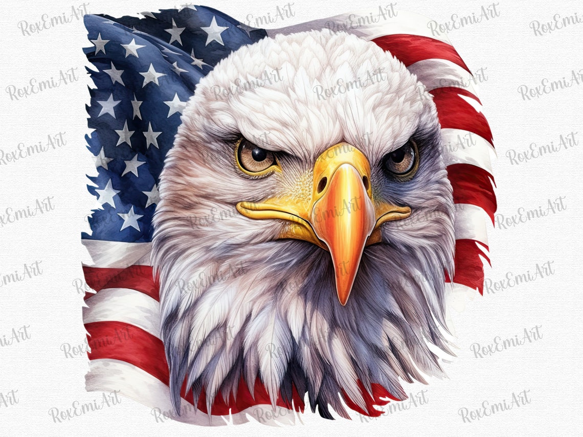 4th of July Clipart | American Flag Eagle Clipart | Digital PNG ...
