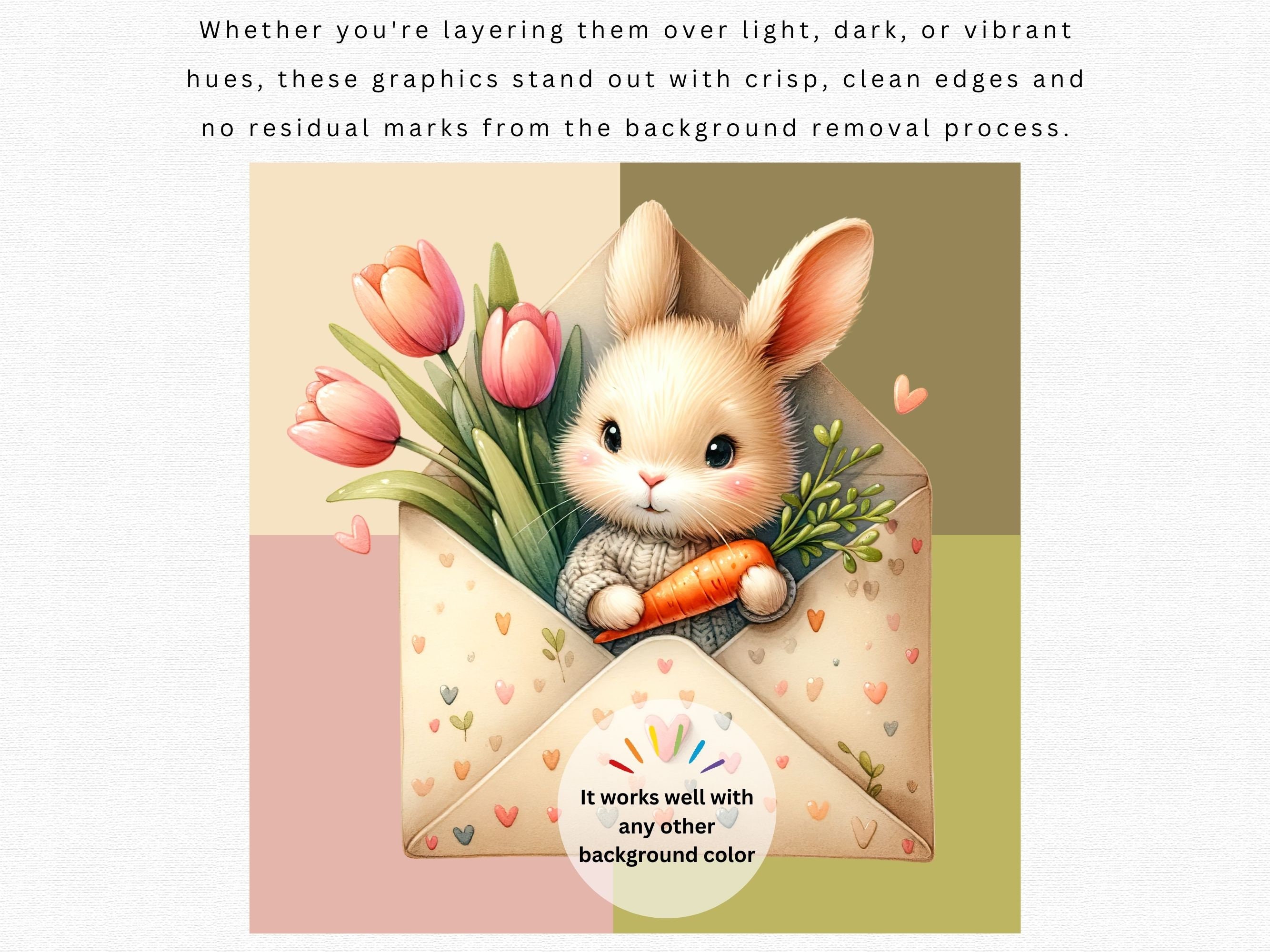 Easter Bunny Clipart, Cute Rabbit in an Envelope Clipart for Easter ...