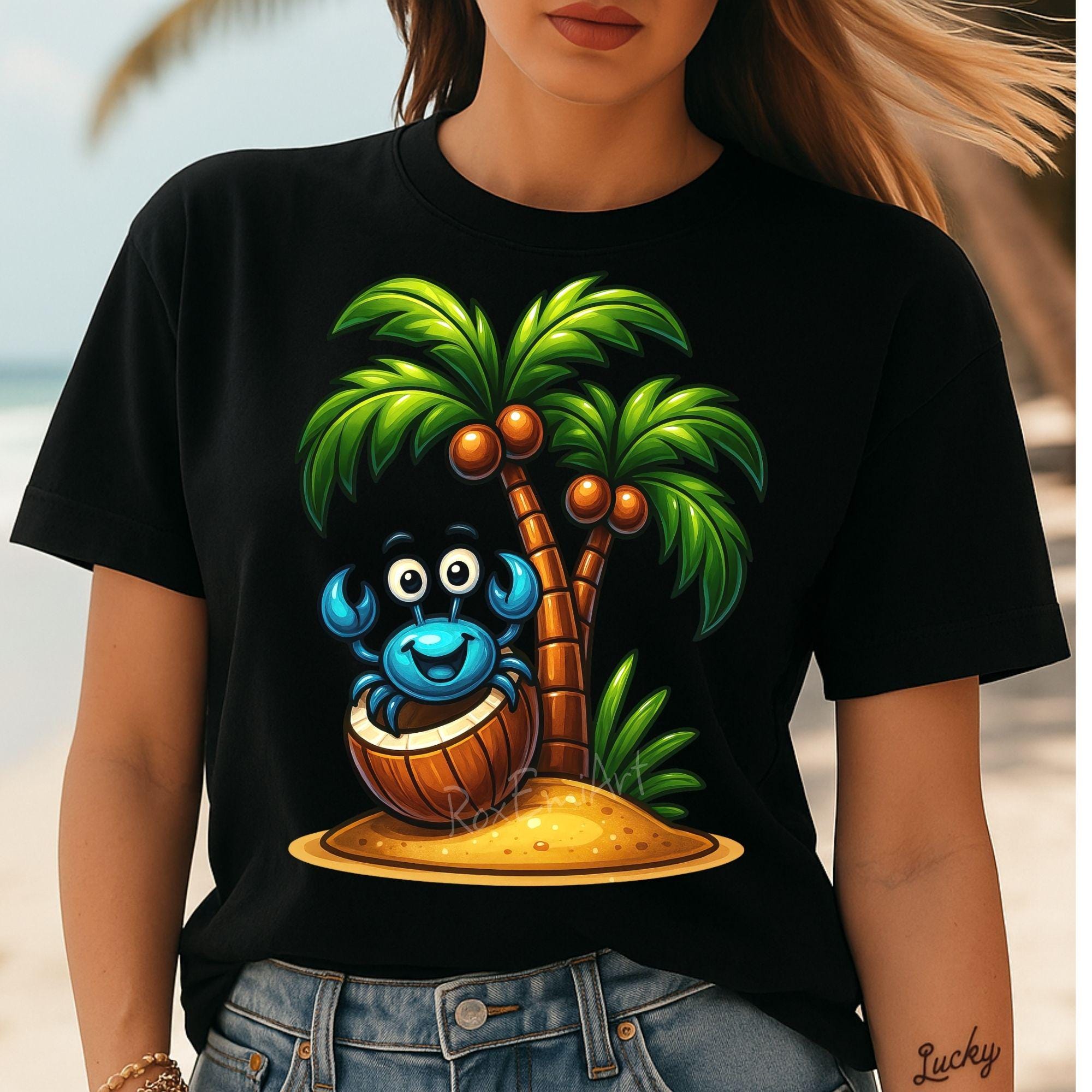 Cute Blue Crab Clipart, Beach Cartoon Coconut Crab Png, Fun Summer ...