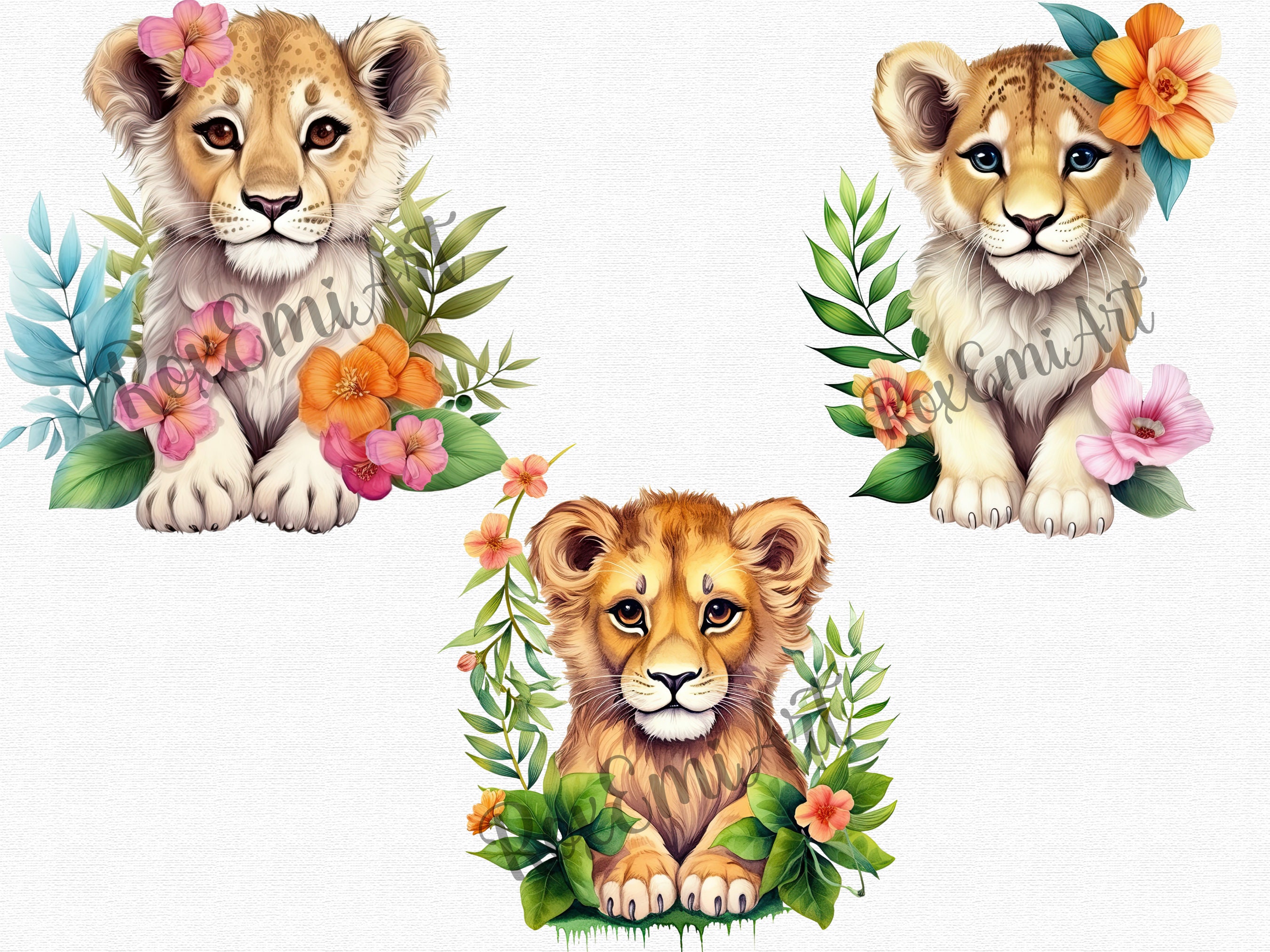 Baby Lion Clipart | Cute Baby Jungle Animals for Lion Baby Shower ...