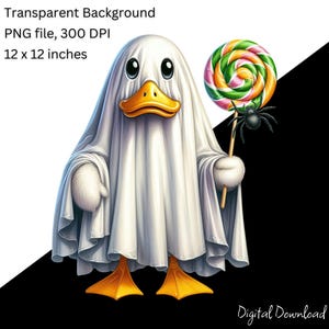 Ghostly Duck Halloween Clipart, Whimsical Halloween Animal Clipart ...