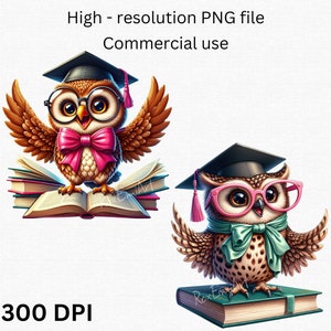 Adorable Academic Owl PNG, Cute Graduation Clipart, Scholar Owl Digital ...