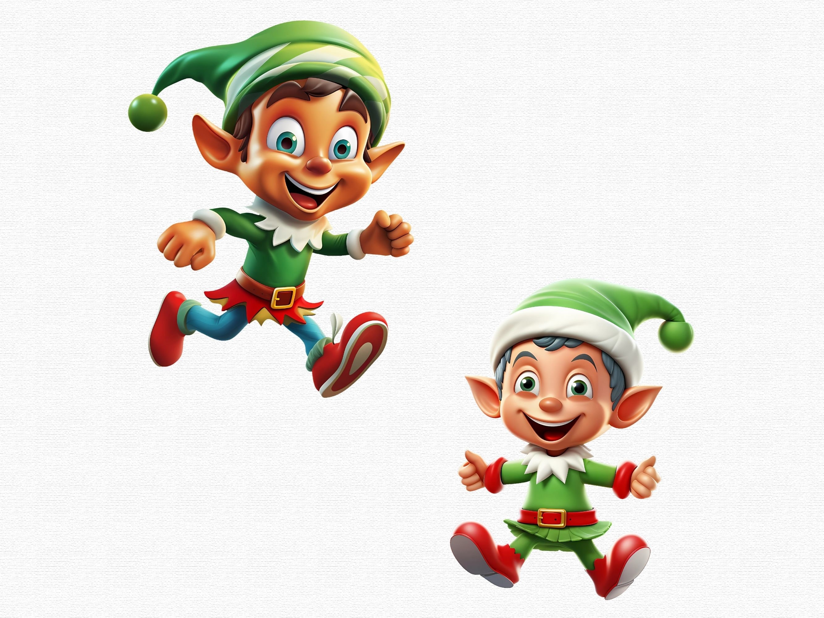 Cute Christmas Elf Clipart Bundle - Transparent PNG - for Christmas ...